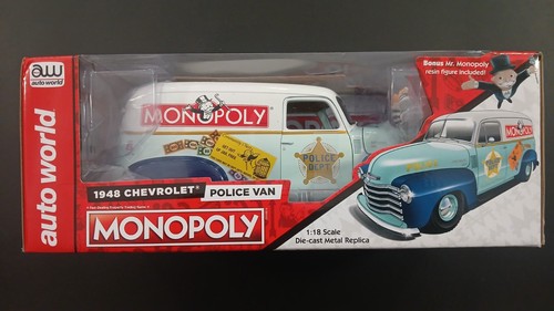Auto World Monopoly 1948 Chevrolet Panel Police Van Diecast Car Toy 1: ...