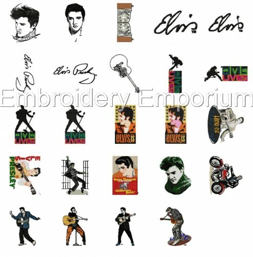 MACHINE EMBROIDERY DESIGNS USB - ELVIS - THE 50'S COLLECTION 4X4 5X7 ...
