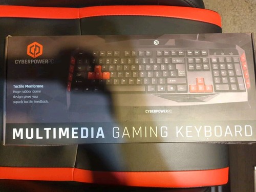 NEW CyberPowerPC multi-media gaming keyboard wired USB, LED Illuminated ...