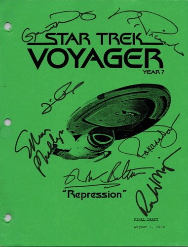 Star Trek Voyager Original Script Repression Signed by Cast Robert ...