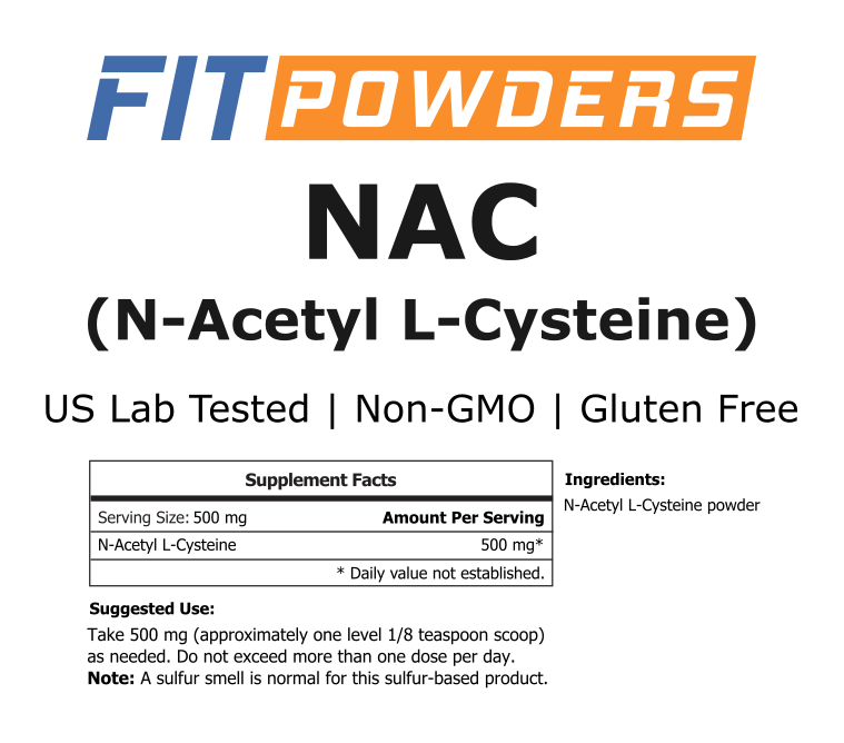 FitPowders N-Acetyl L-Cysteine (NAC) Powder - Scoop Included ...