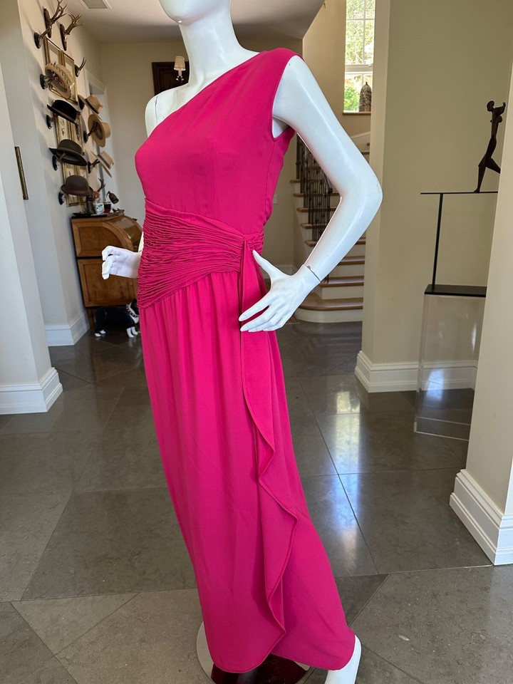 Valentino Boutique Vintage 1980"s Hot Pink One Shoulder Evening Dress ...