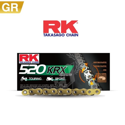 Chain color RK 520KRX RX-Ring120L gold for 250-650cc | eBay