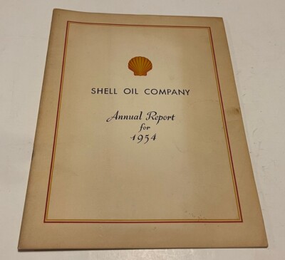 Original 1954 Shell Oil Company Annual Report Booklet | eBay