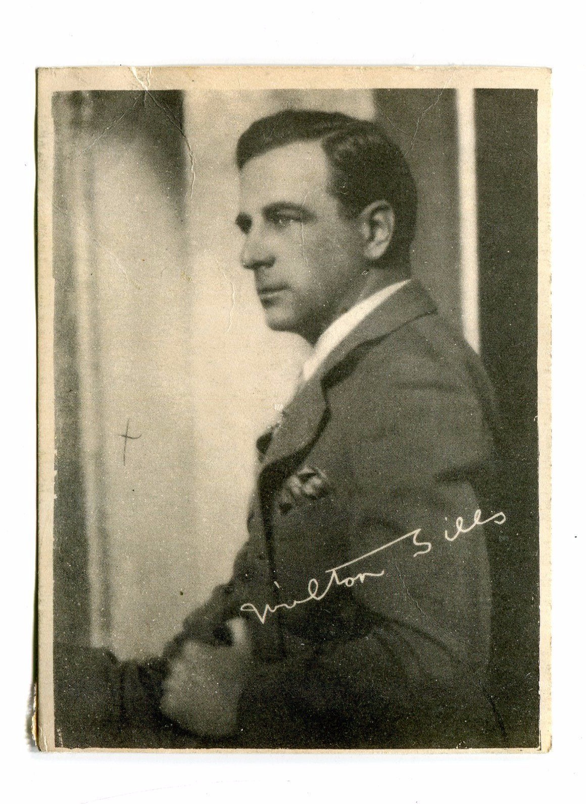 Vintage Early Movie Star Fan Photo MILTON SILLS actor printed signature ...