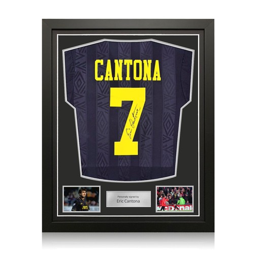Eric Cantona Signed Original Manchester United 1994-96 Away Jersey ...