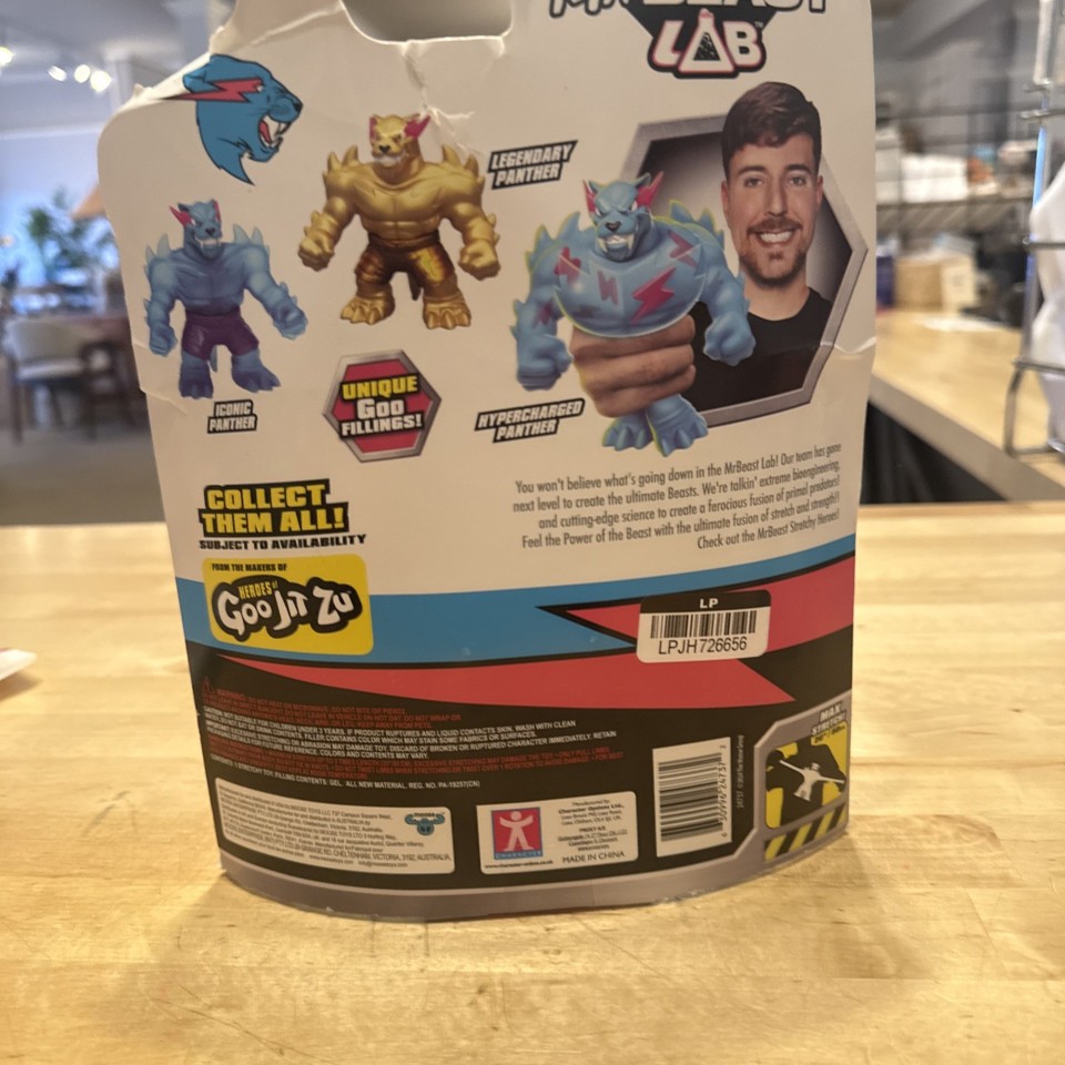 Mr Beast Lab Heroes Stretchy Hero Hypercharged Blue Panther 5" Action ...