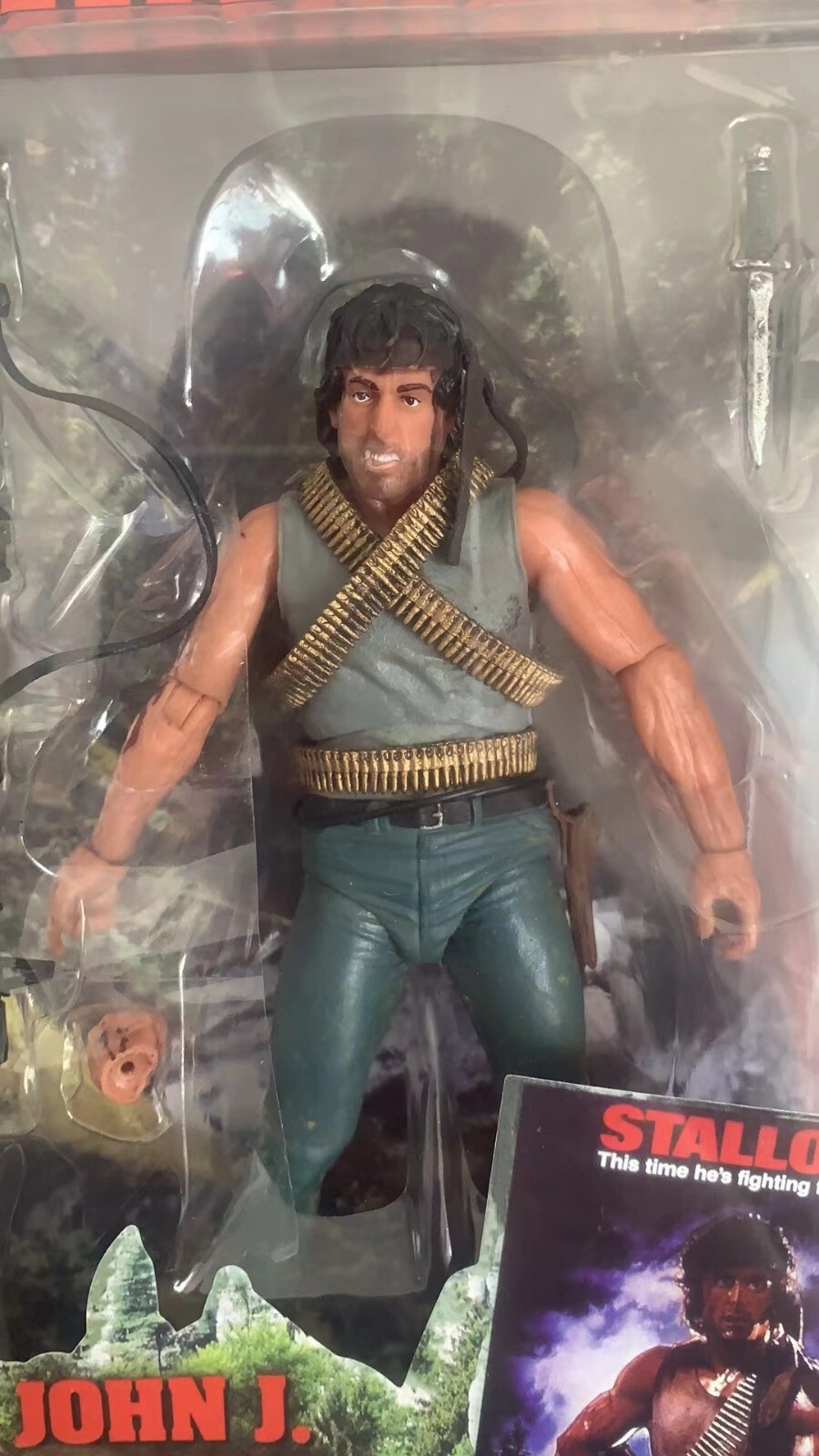 NECA RAMBO First Blood John J Rambo 7" Action Figure Set Stallone IN ...