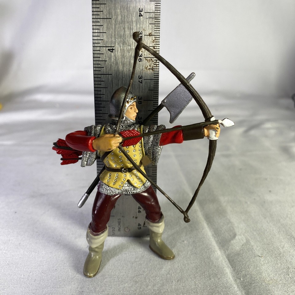 Papo Archer Medieval Knight 4" Figure Bow & Arrow Hunter W/Red Arrows ...
