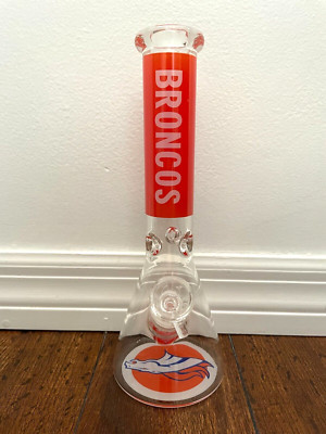 10.5” Premium Glass Water Pipe Beaker Football Denver Broncos | eBay