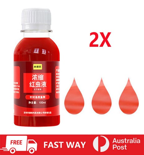 2X 100ml Strong Fish Attractant Concentrated Red Worm Liquid Additive ...