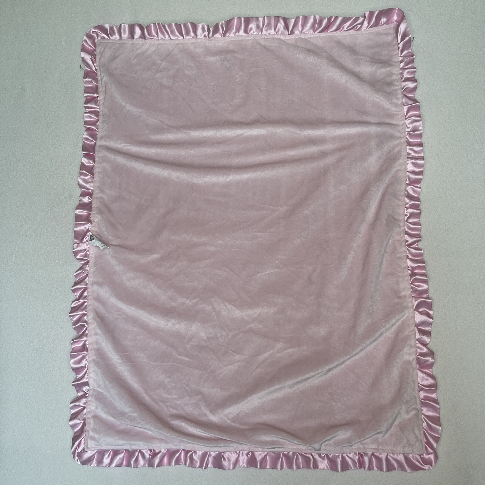 Parents Choice Pink Rosette Swirl Baby Blanket Satin Ruffle Trim ...
