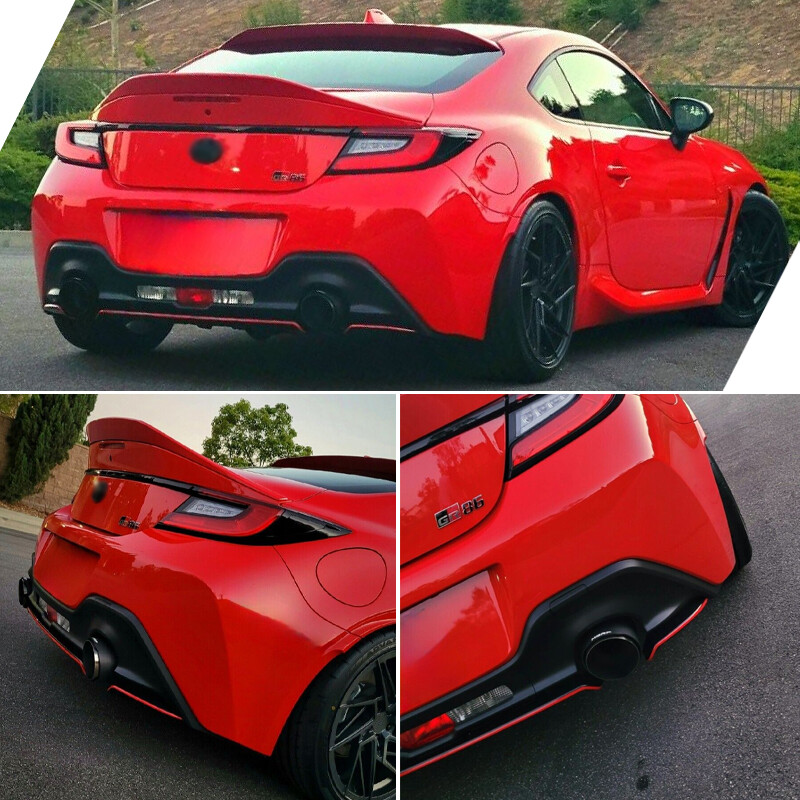 Fit 2022-2023 Subaru BRZ Toyota GR86 Glossy Black Rear Diffuser Bumper ...