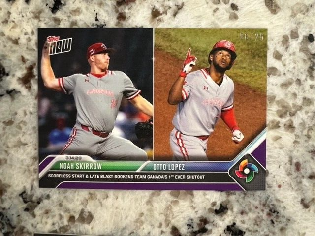 2023 TOPPS NOW PURPLE PARALLEL WBC CARD 06/25 NOAH SKIRROW OTTO LOPEZ #WBC-43 | eBay