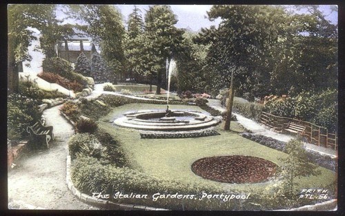 Italian Gardens, PONTYPOOL, Monmouthshire. 1960s Vintage Postcard. Free UK p&p | eBay