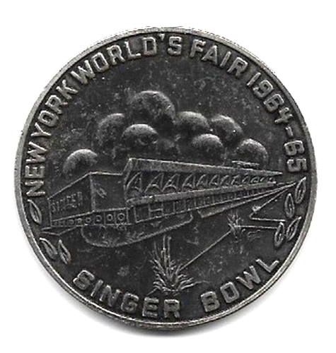 Vintage 1964-65 New York World's Fair Singer Bowl Medal Token Coin ...