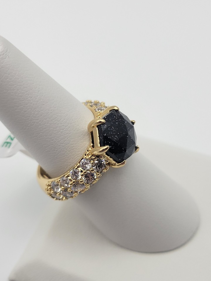 Bomb Party Ring Untamed RG65610 'Bold By Nature' Onyx Sandstone Gold Sz ...