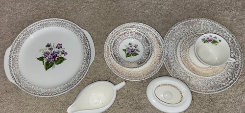 6 Cunningham & Pickett Spring Violet China . Complete set of 6. | eBay