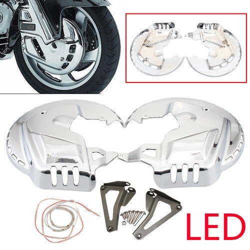 Chrome Brake Rotor Covers W/LED Ring Of Fire For Honda GOLDWING GL1800 ...