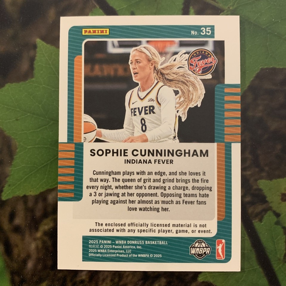 2025 WNBA Donruss Sophie Cunningham Red Patch Jersey Series #35 Fever ...