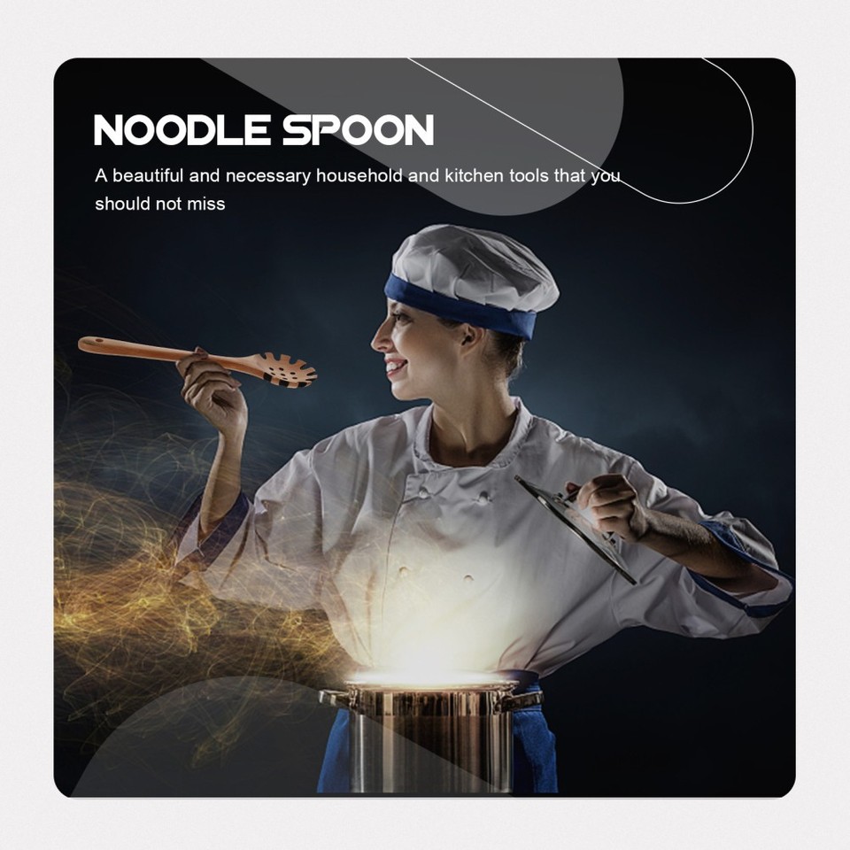 Beech Portable Noodle Spoon Colander Spaghetti Server Kitchen Utensil ...