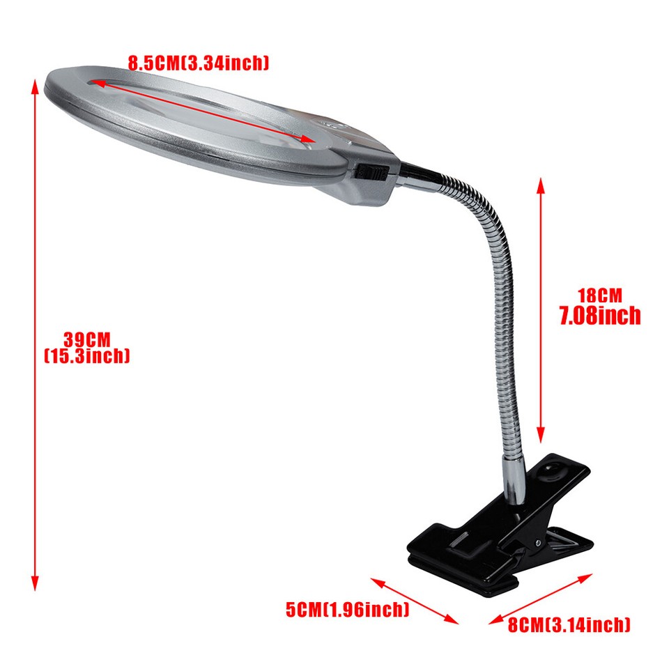 Double LED Magnifying Glass for Table Lamp Floor Stand Reading ...