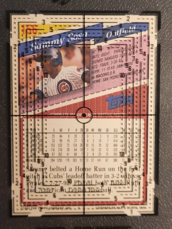 1993 Topps Sammy Sosa Error Card #156 Wrong DOB! RARE! (MINT-10) | eBay