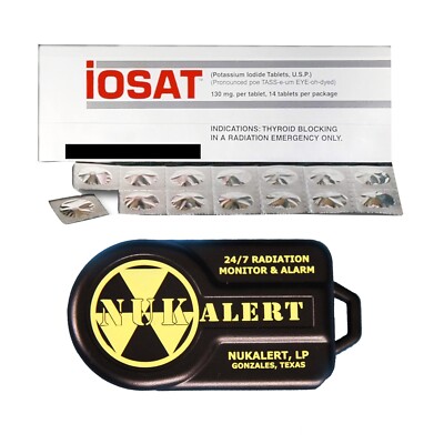 IOSAT Potassium Iodide Tablets 130 MG 14 Tablets with NukAlert Alarm ...