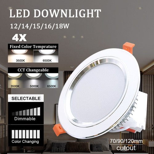 LED Downlight 70/90/120mm Cutout 12W-18W DIM/NON-DIM CCT Changeable ...