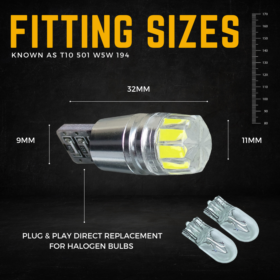 Mini Cooper Side Light Led White R50 R53 R56 00-14 Canbus Error Free ...