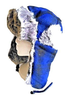 City Hunter W220n Premium Trapper Hat - Blue Plaid | eBay