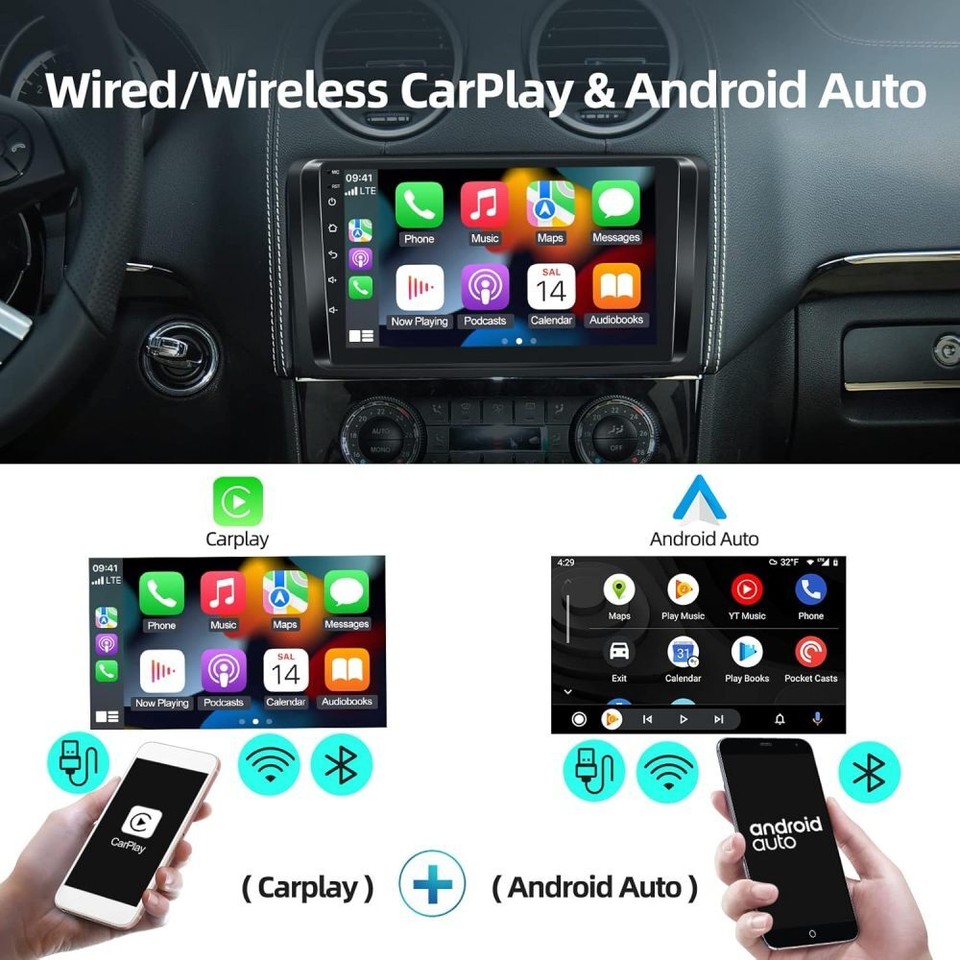 For 2007-2011 Mercedes-Benz ML350 GL450 Radio Stereo CarPlay Android 15 ...