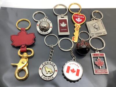 9 Different Vintage Keyring CANADA Keychain MAPLE LEAF Porte-Clés FLAG ...