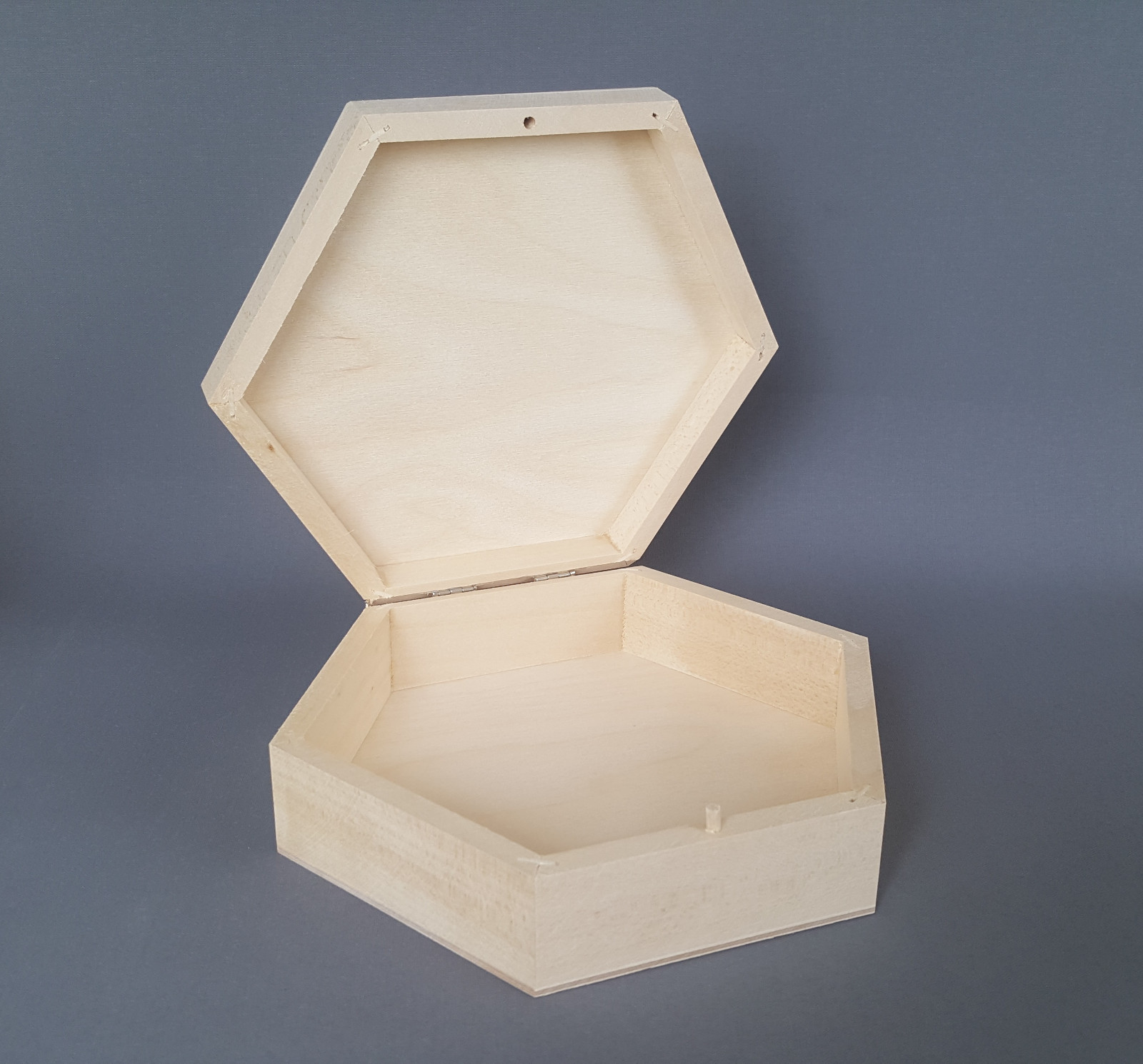 Plain Wood Hexagonal Storage Box Trifle Memory Keepsake Wooden Boxes ...