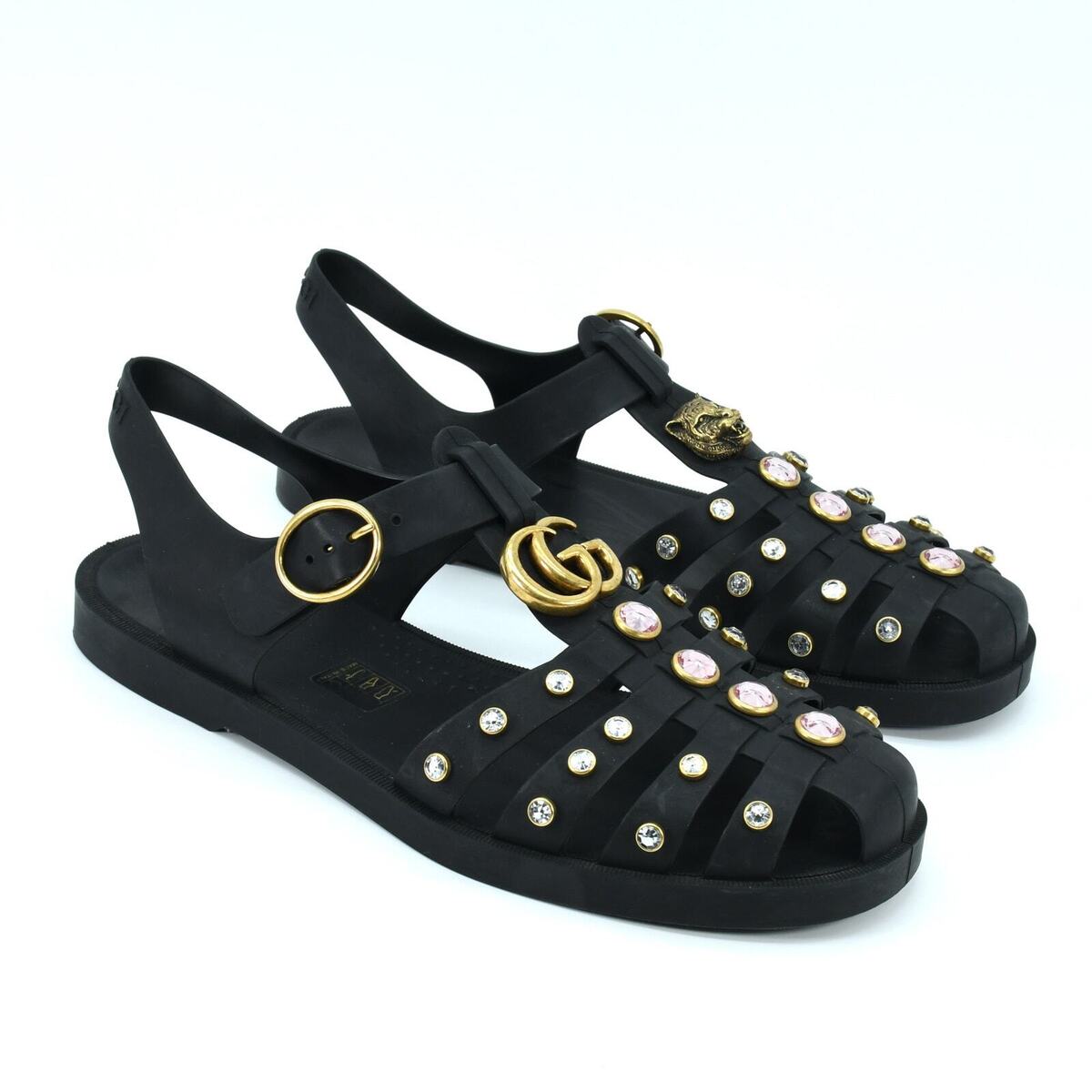 Gucci Black Rubber Crystal Buckel Strap Sandal 42 | eBay Gucci Black Rubber Crystal Buckel Strap Sandal 42 | eBay