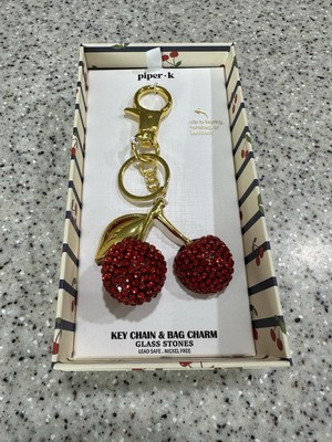 Piper K Rhinestone Cherry Bag Charm Key Chain | eBay