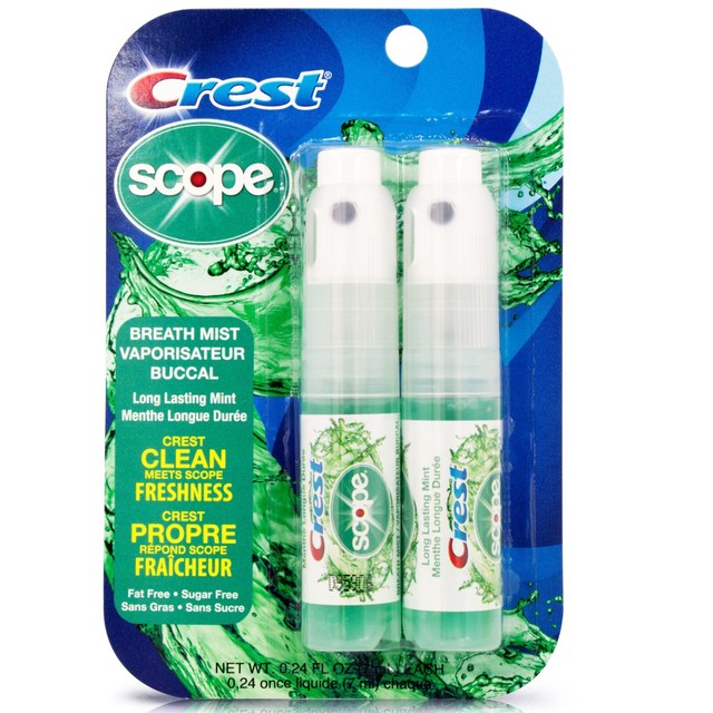 Crest Breath Mist With Scope Long Lasting MINT 2 7ml Bottles for sale ...