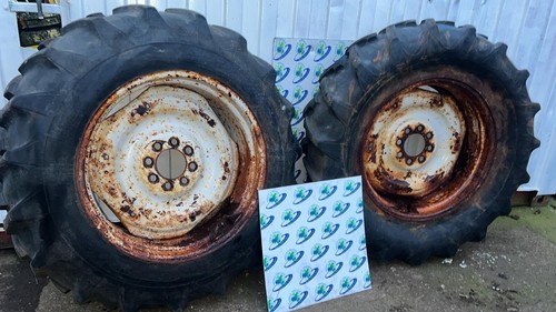 Pair 16.9 30 Tyres & Rims 8 Stud County 1164 Ford 4000 5000 Tractor ...