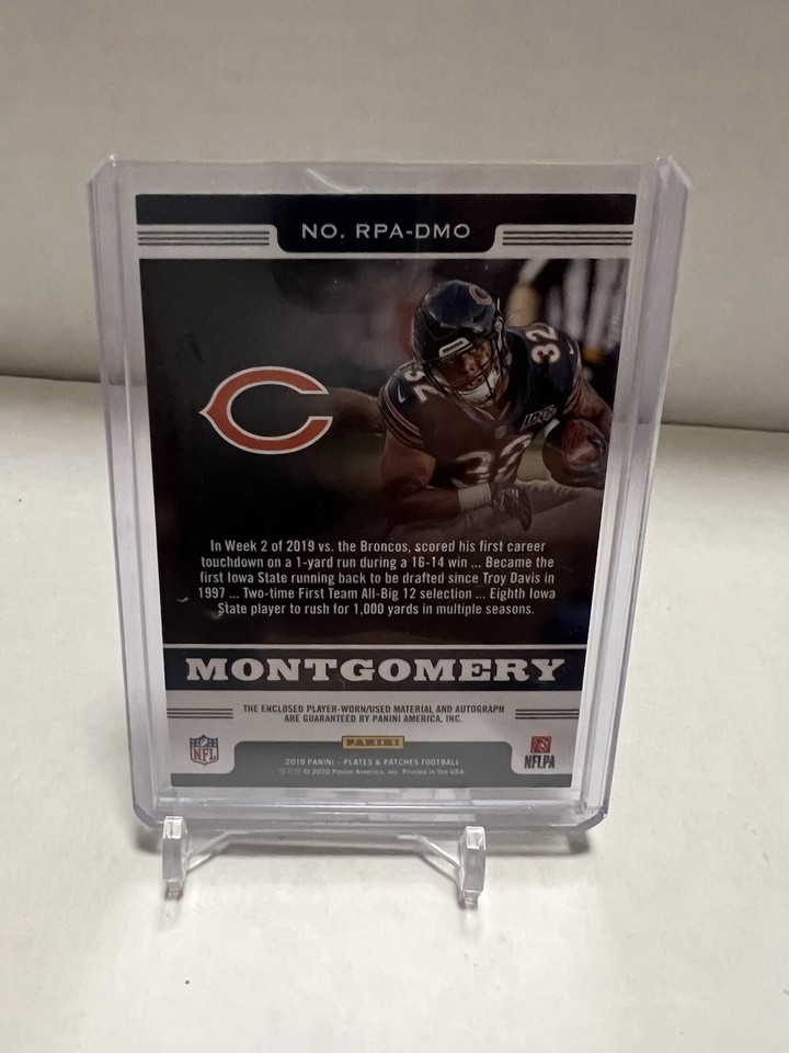 2019 Panini Plates and Patches David Montgomery Jersey Relic Autograph ...