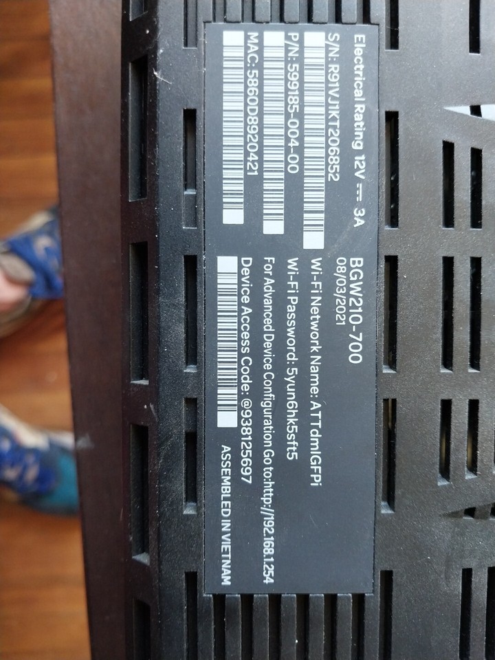 AT&T Arris BGW210-700 Broadband Gateway WiFi Modem Router VDSL Wireless ...