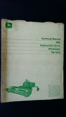 John Deere 880 Hydrostatic Drive Windrower Technical Manual TM-1013 | eBay