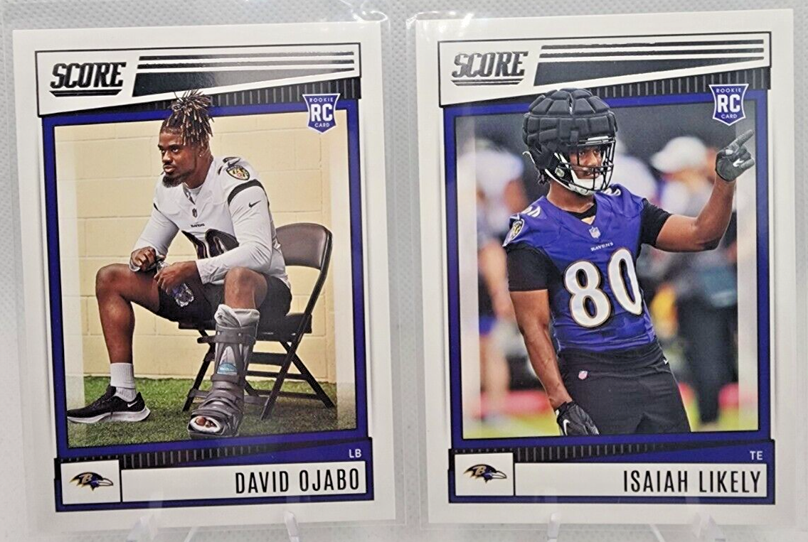 (2) 2022 Panini Score Isaiah Likely Rookie Card #372 & David Ojabo #315 ...