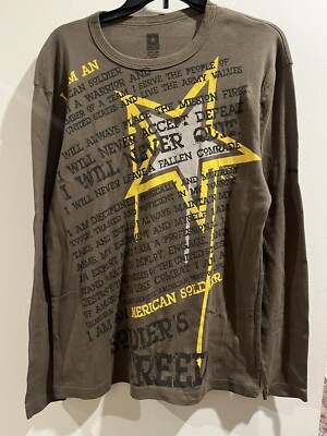 U.S. ARMY Soldier's Creed Army Strong L/S Shirt Brown X-large Free ...