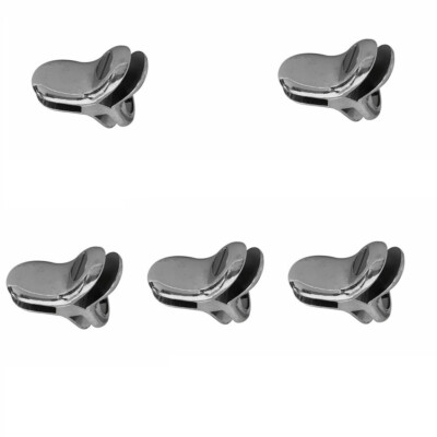 5Pc Chrome Y Style 120 Degree Finish 3 Way Glass Connector Clips 3/16 ...