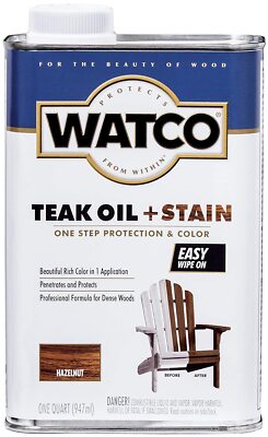 Watco Teak Oil Stain for Dense Woods Interior Exterior UV Protection ...