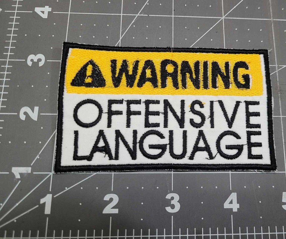 Warning Offensive Language Iron On Sew on Patch | eBay