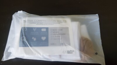 NEW & SEALED - ALPHA SOLE Copper Infused Compression Socks - S/M Small ...