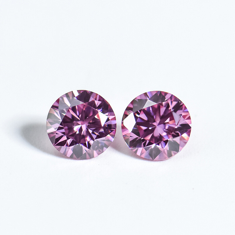 6.5mm Loose Moissanite Stone Plating Pink Round VVS Pass Diamond Tester ...