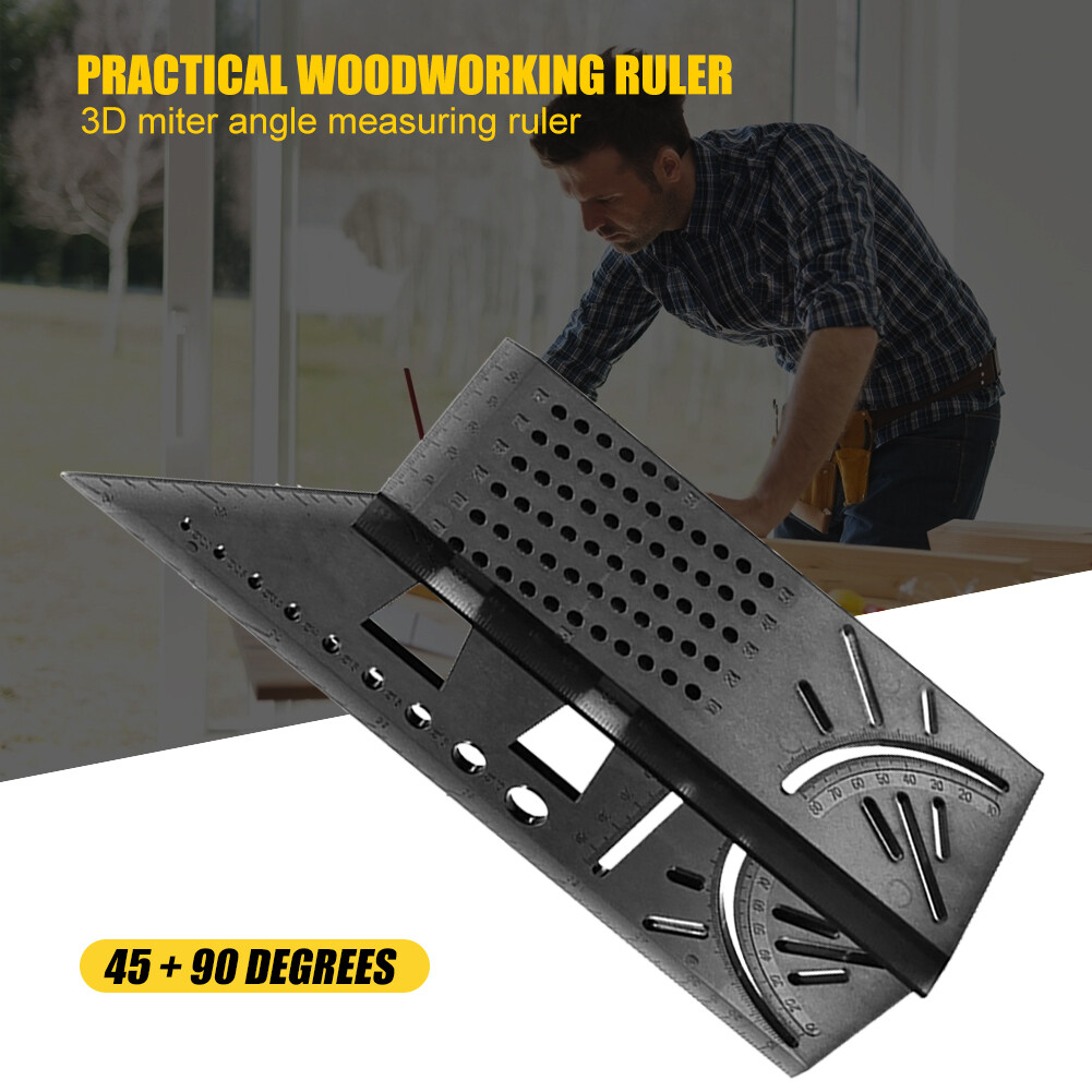45+90 Degree Angle Ruler for Woodworking Speed Square Angle Measuring ...