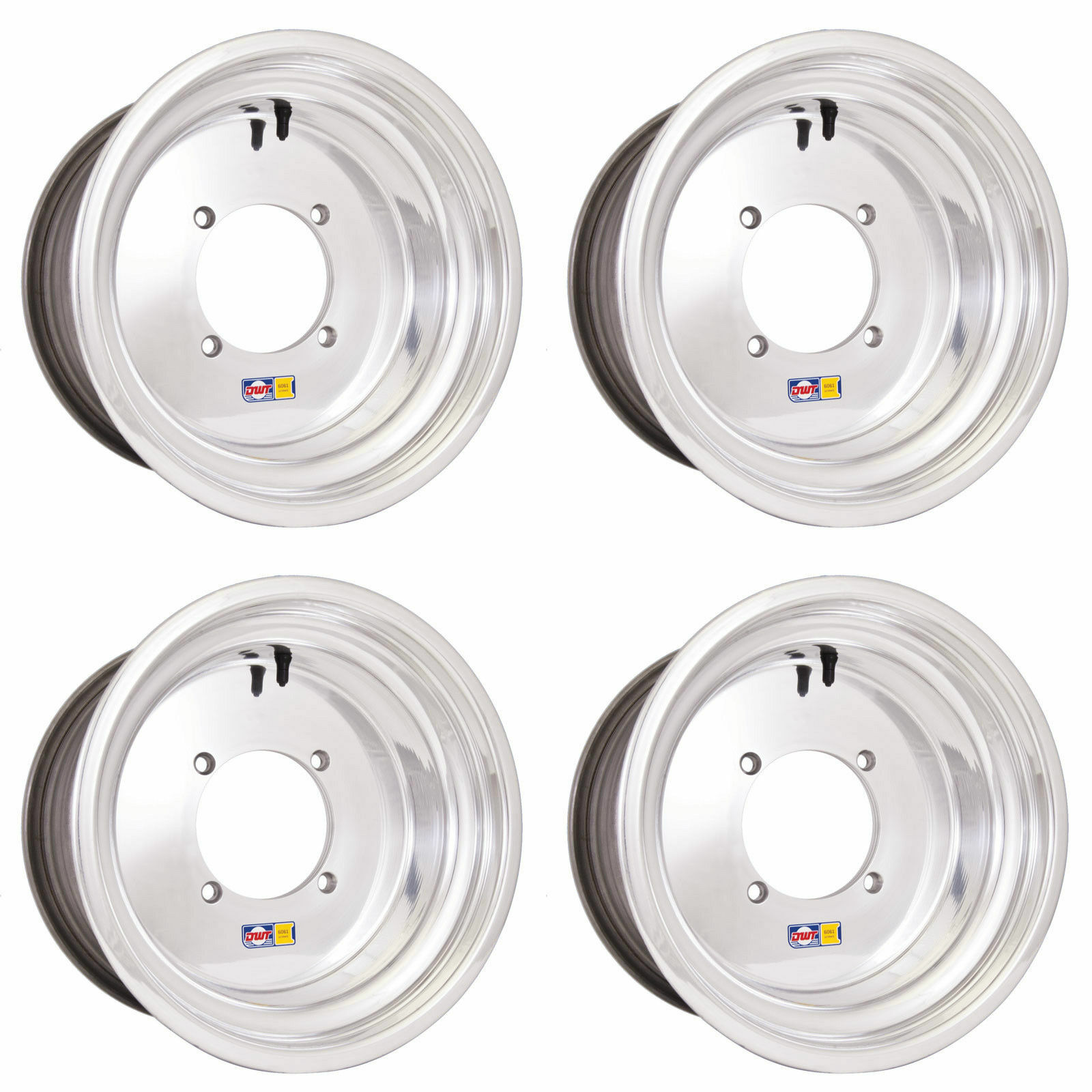 DWT 14" Polished Ultimate Front Rear Rims Wheels Dune 14x8 14x10 ...